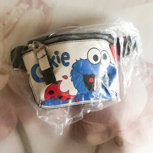 Bags | Cookie Monster Fanny Pack Pu Leather Waist Crossbody Bag Cartoon ...